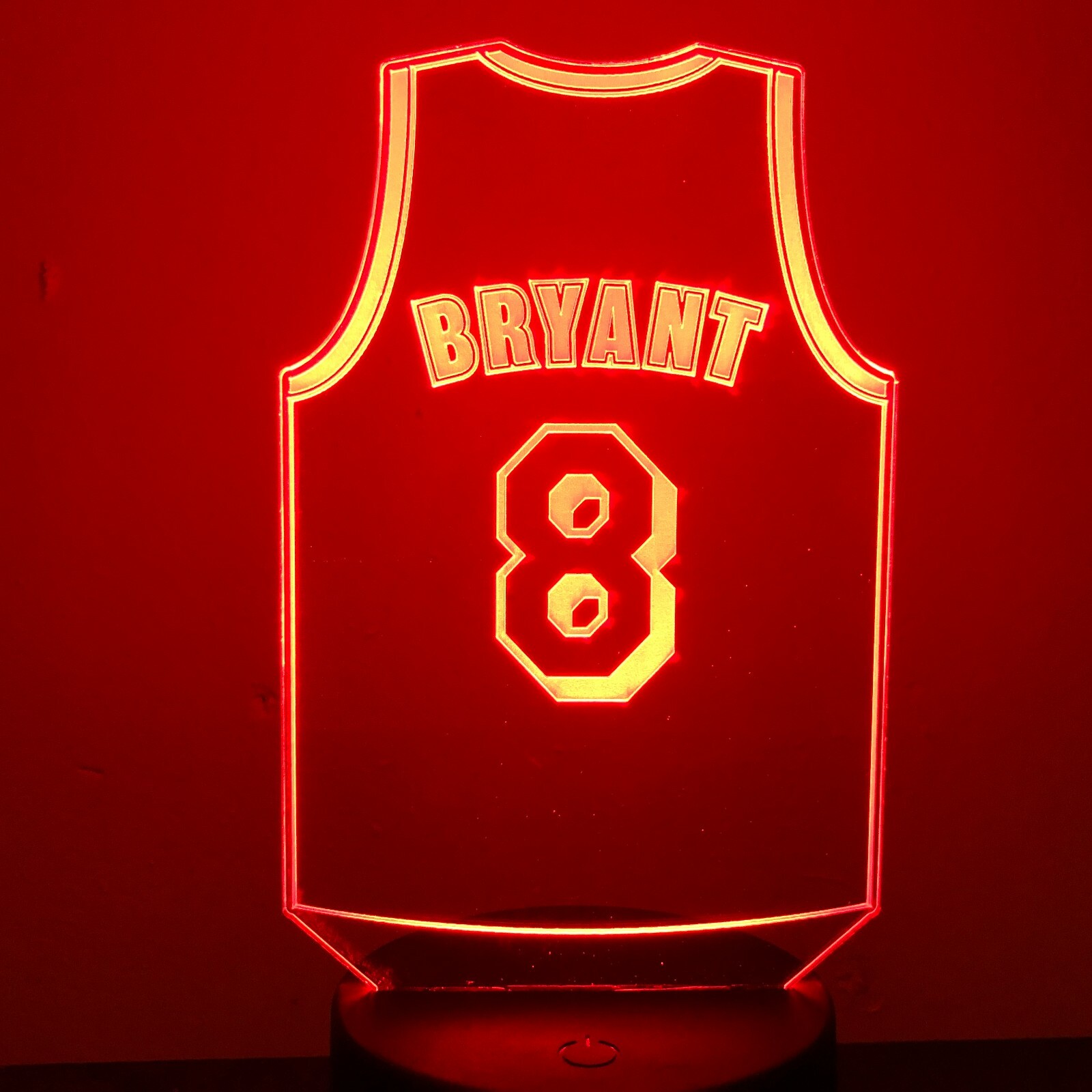 KOBE JERSEY 8 LAKERS MAMBO 3D Acrylic LED 7 Colour Night Light Touch ...
