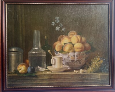 Vintage Art-Oil on canvas Still life-Framed/Henri-Horace Roland ...