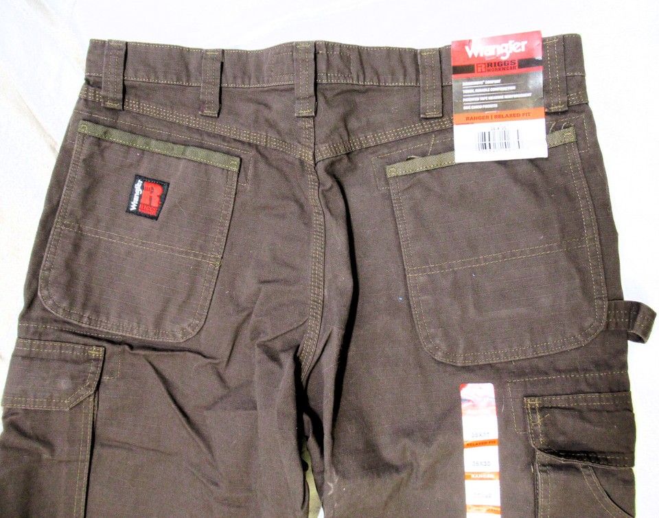 Wrangler Riggs Workwear Cargo Pockets Mens Relaxed Fit Ranger Jeans ...