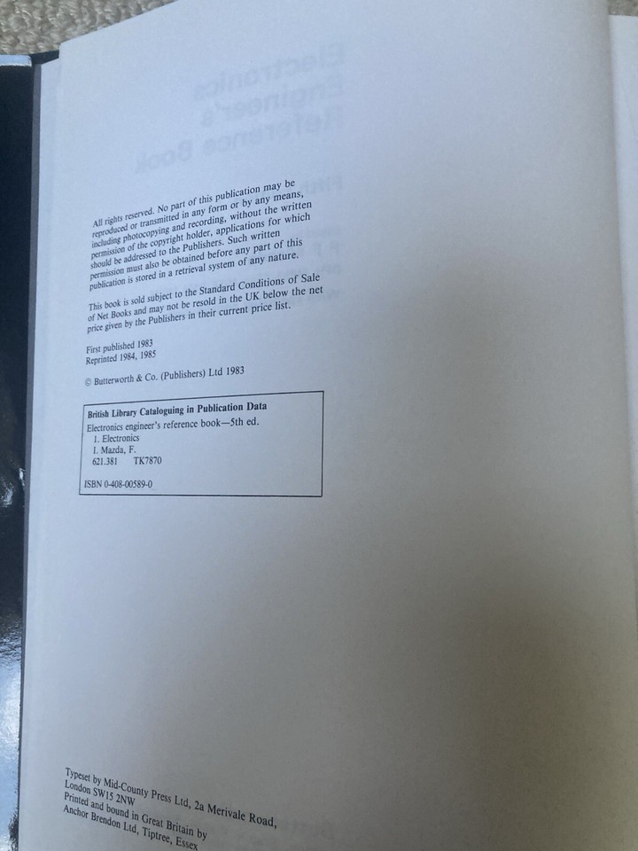 Electronic Engineers Reference Book 5th Edition | eBay