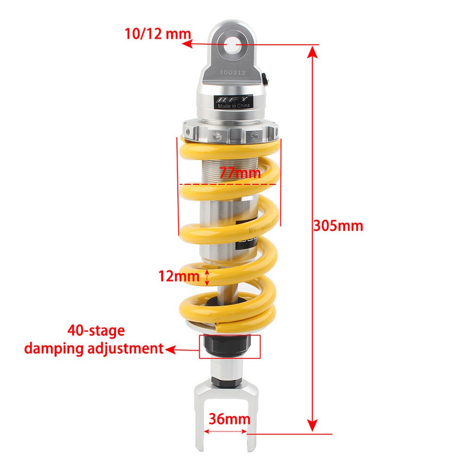 305mm 12'' Shock Absorber Shocks for Dirt Pit Bike ATV Quad Go Kart ...