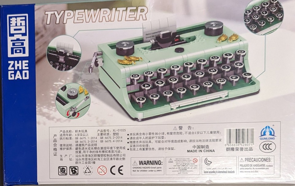 Retro Typewriter Building Blocks New In Box 820Pcs Compatible with ...