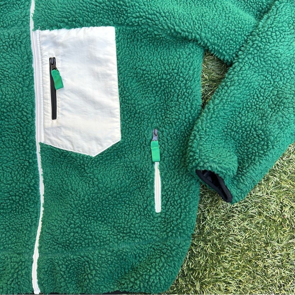 Better Be Kelly Green High Pile Polar Fleece Full Zip Outdoor Gorpcore ...