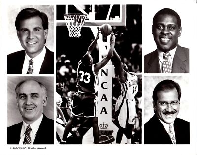Vintage Press Photo Basketball NCAA 1995 CBS Broadcast Crew Jim Nantz ...