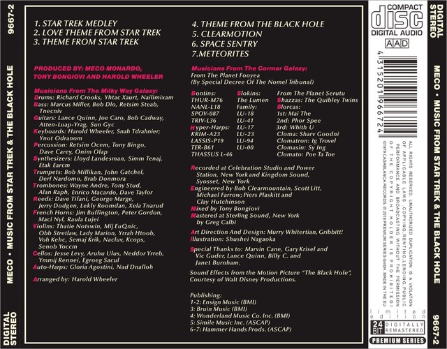 Meco • Music From Star Trek and The Black Hole IMPORT 24bit Remastered ...