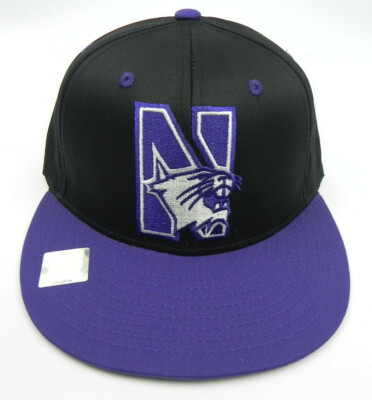 NORTHWESTERN WILDCATS NCAA VINTAGE SNAPBACK FLAT BILL RETRO 2-TONE CAP ...