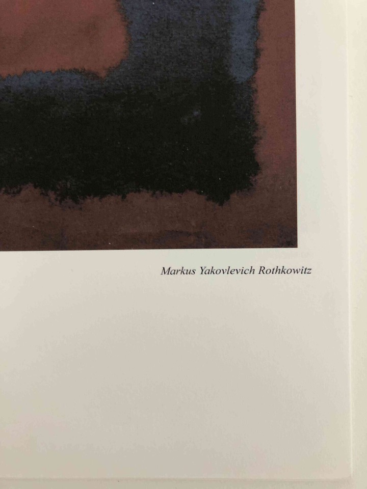 Mark Rothko Lithography Off Set CM 50x65 Signature On Slab With ...