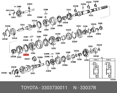 Genuine OE Ring Set 3303730011 for Toyota 33037-30011 | eBay