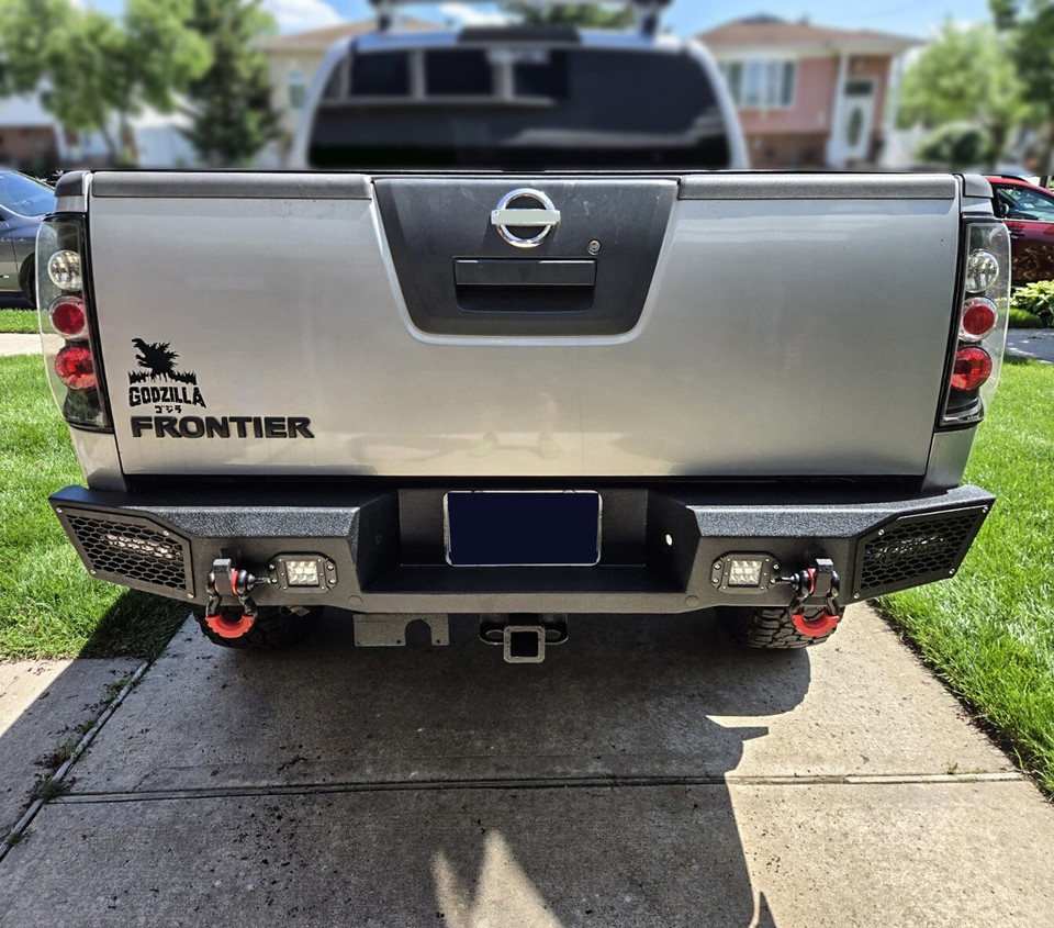 Vijay For 2005-2021 Nissan Frontier Rear Bumper Black Texture Steel w ...
