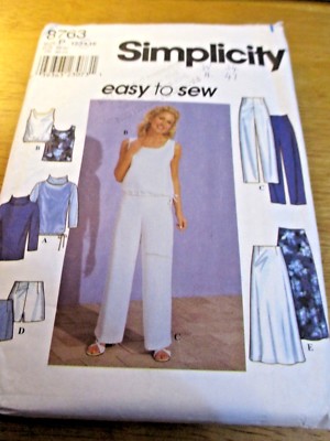 SIMPLICITY SEWING PATTERN NO.8763 SIZES 6-16 LADIES CASUAL WARDROBE ...