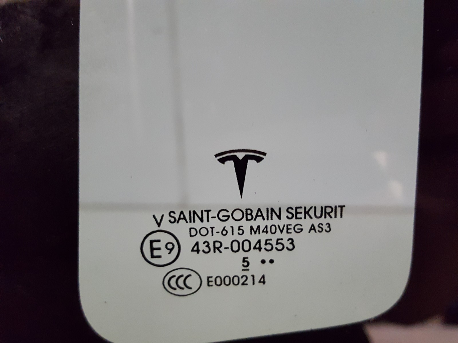 2015 2016 2017 2018 TESLA MODEL X DOOR REAR LEFT QUARTER WINDOW OEM 43R ...