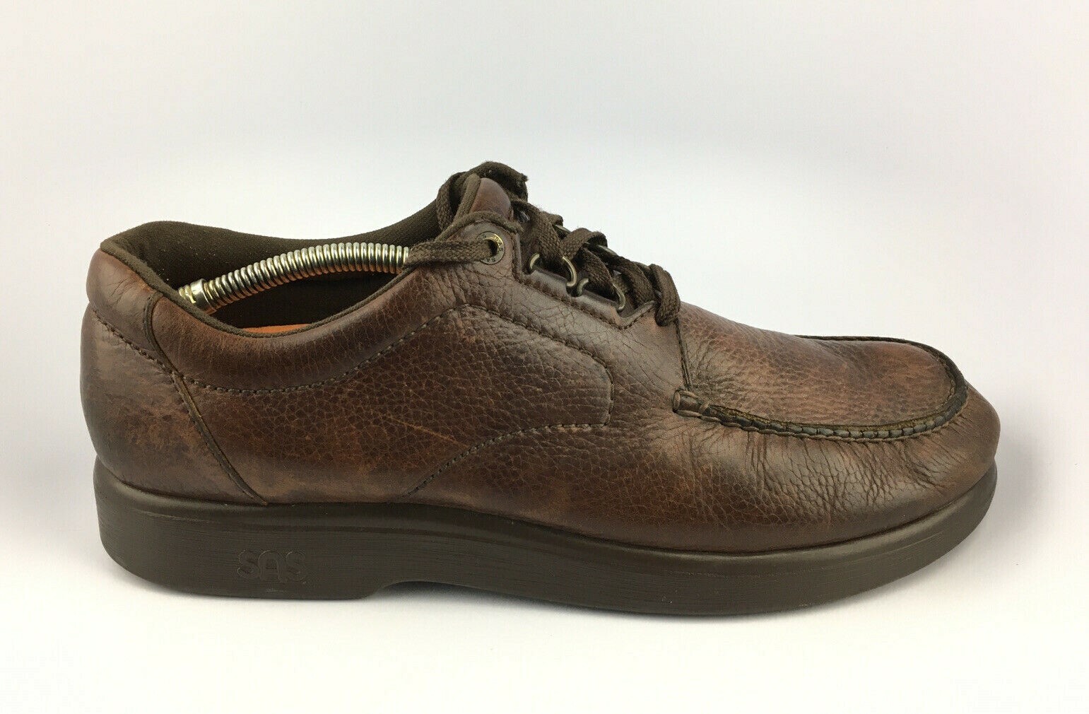 SAS Bout Time Brown Leather Diabetic Orthotic Walking Shoes Mens Sz 14 ...