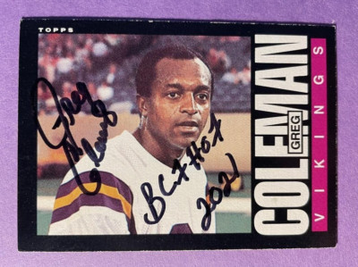 SIGNED GREG COLEMAN 1985 TOPPS FOOTBALL CARD AUTOGRAPHED - VIKINGS | eBay