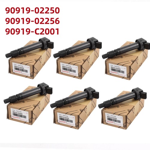 6X New OEM 90919-02250 Ignition Coils Denso for Toyota 07-16 Camry 3.5L ...