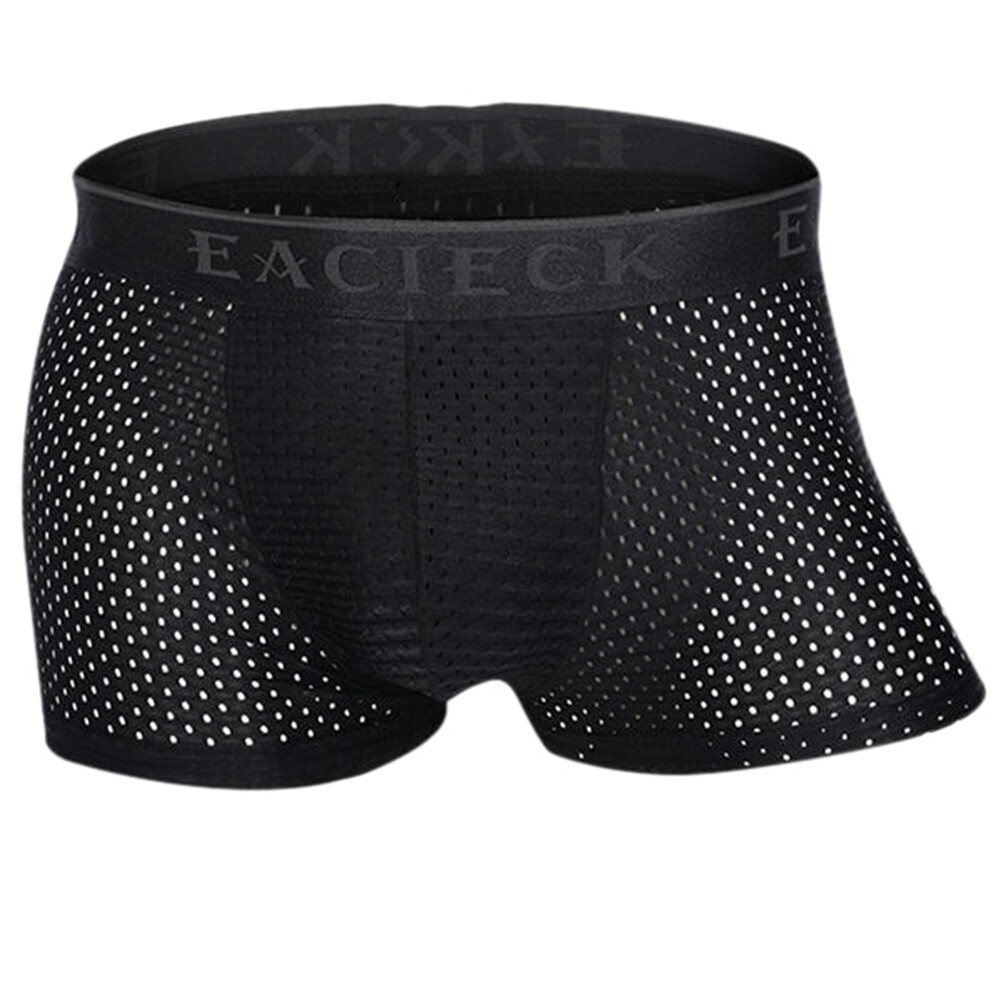 Ultra Thin Solid Color Breathable Mesh U Convex Boxers Briefs Men ...
