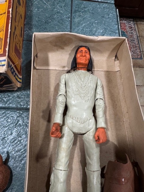 VINTAGE 1967 Marx 12" Geronimo Action Figure Johnny West Series with ...