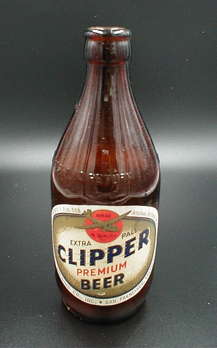 IRTP CLIPPER BEER STUBBIE/STEINIE PAPER LABEL BEER BOTTLE, SAN ...