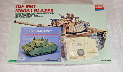 ACADEMY 1/35 SCALE IDF MBT M60A1 BLAZER PLASTIC MODEL KIT #1358 w ...