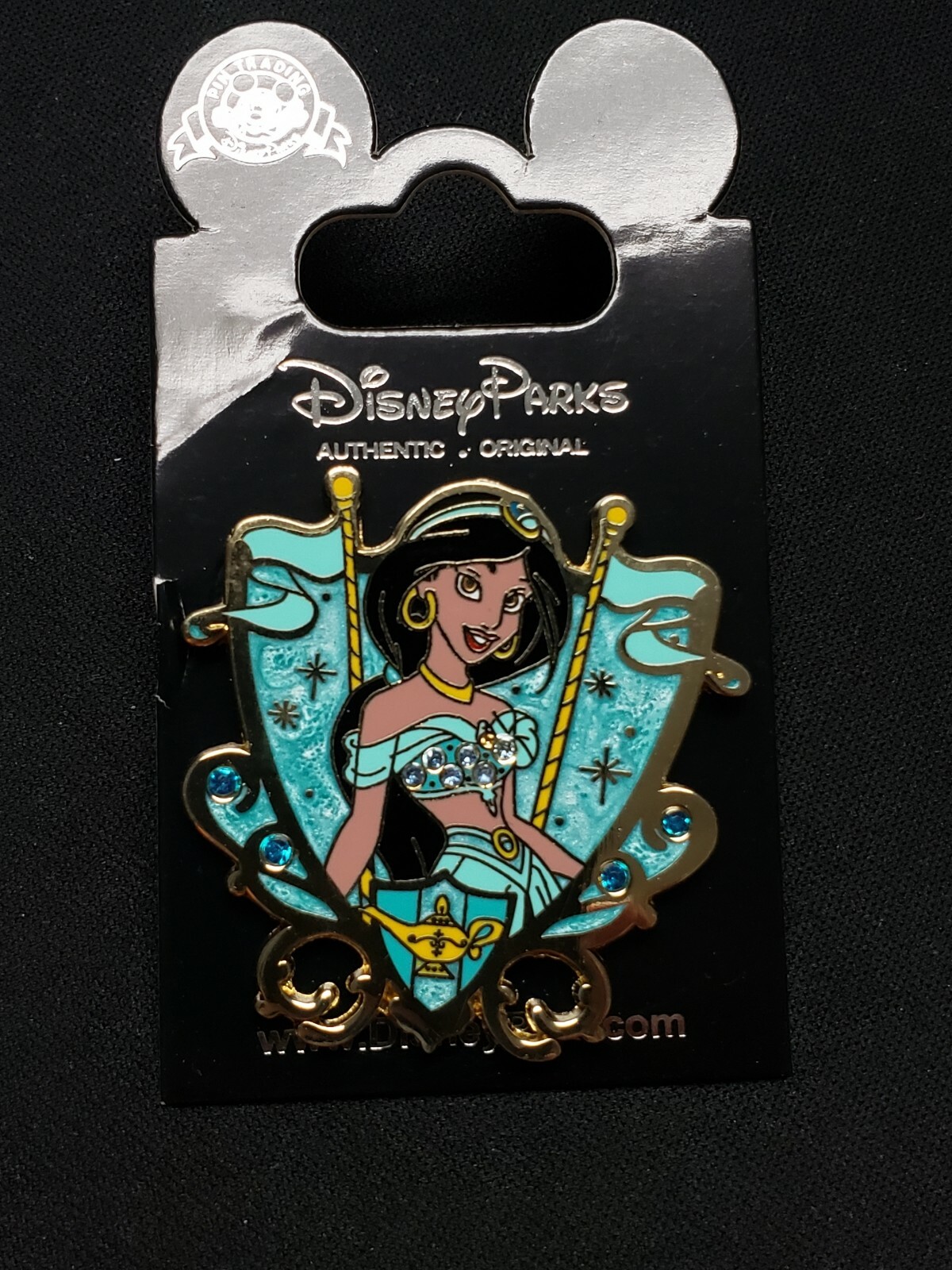 Disney Pin JASMINE Jeweled Princess Shield Crest Aladidin RARE le | eBay
