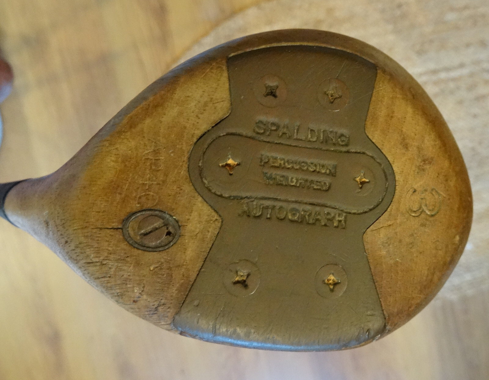 Vintage SPALDING PERCUSSION WEIGHTED BOBBY JONES JR AUTOGRAPH 3 WOOD ...