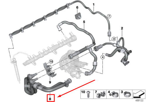 NEW BMW M8 G16 ENGINE COMPARTMENT FUEL LINE 13538571676 8571676 NO DUTY ...