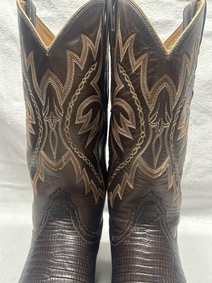 Lucchese 2000 T3157 Lizard Leather Round Toe Western Cowboy Men's 7 ...