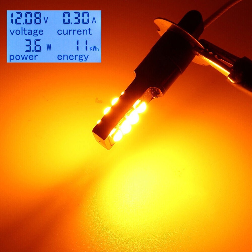 Bright Amber H3 LED Bulb 3030 SMD Car Fog Light for Improved Visibility ...