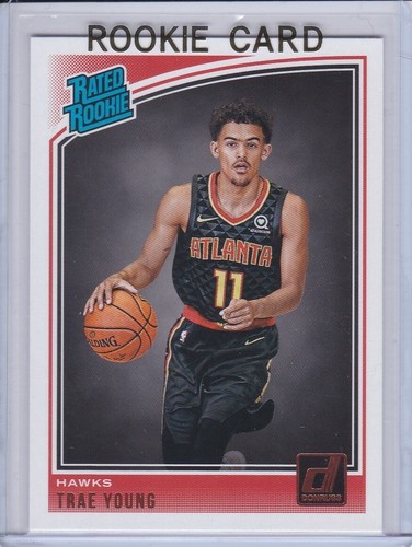 TRAE YOUNG ROOKIE CARD Atlanta Hawks Basketball 2018 DONRUSS RATED ...