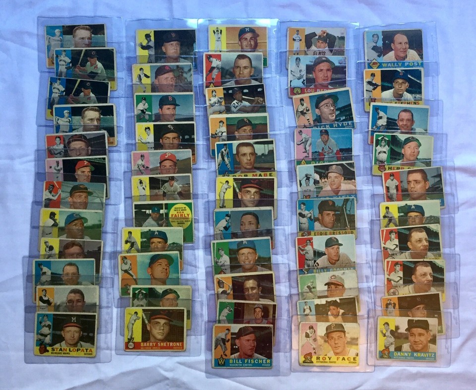 Lot of 1960 Topps Baseball Commons 180 Card Lot Low Grade. (*800) | eBay