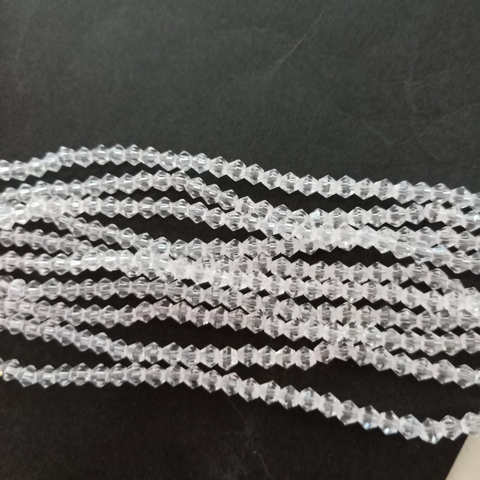 195pc 3mm Clear Colourless Austrian Crystal Glass Bicone Beads AUS Free ...