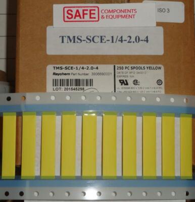Tyco Raychem TMS-SCE-1/4-2.0-4 QTY-20 Heat Shrink Sleeves Yellow 1/4x2 ...