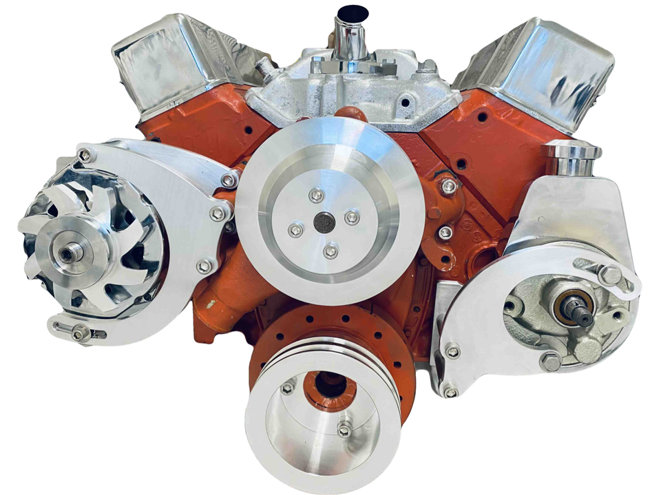 Small Block Chevy Alternator & Power steering Brackets Camel Hump Head ...