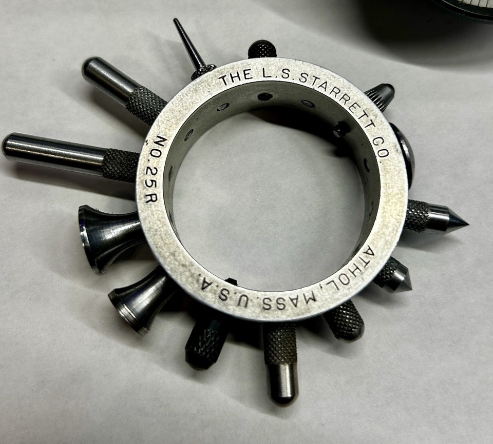 Starrett No. 25R dial indicator contact point set - 14 points - Made in ...