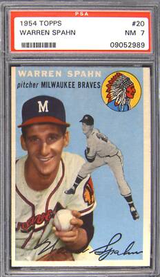 1954 Topps Warren Spahn 7 Auto #20 PSA | eBay