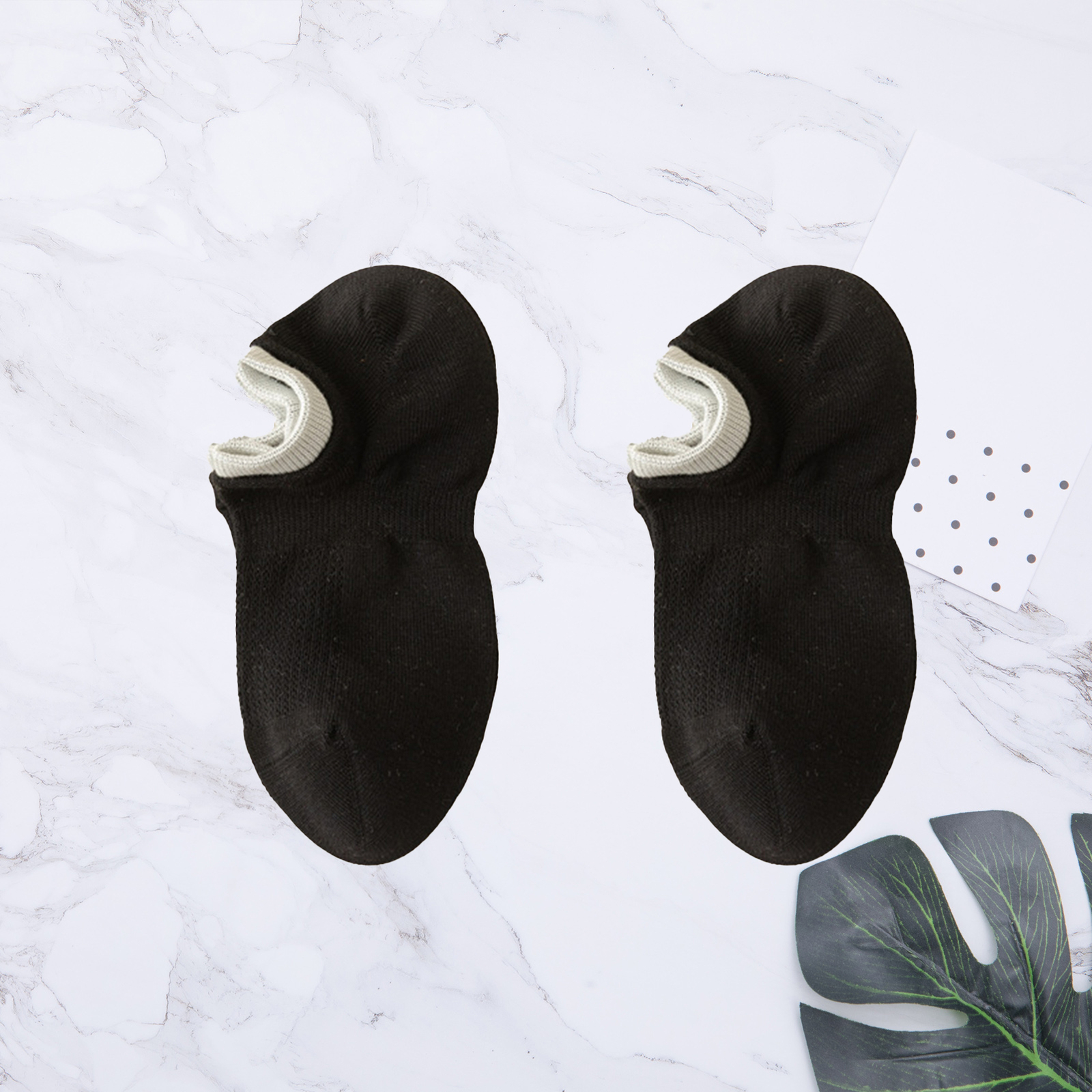 1 Pair Girl Socks Ribbed Trim Moisture Wicking Female Two Tone Ankle ...