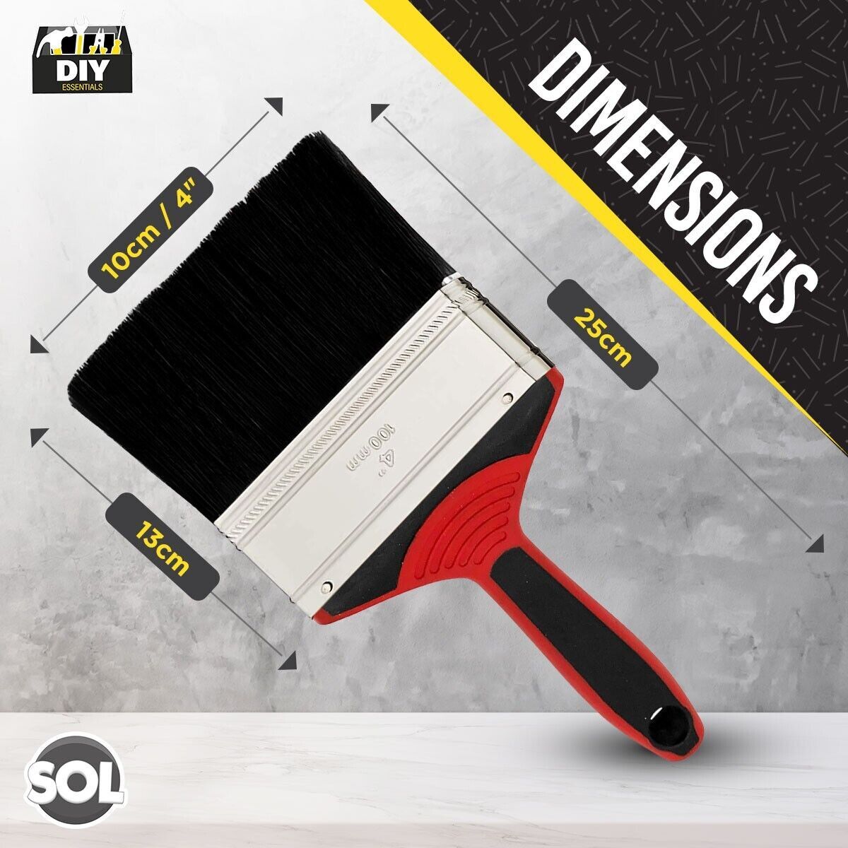 2x 4 Inch Paint Brush 4" Brushes Wall Fence Decorating Painting ...