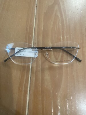 Naturally Rimless NR 371 Gold Rimless Eyeglass Frames 180° 52 16 138 (B ...