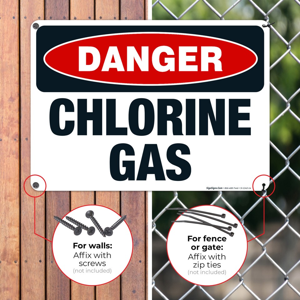 Danger Chlorine Gas Sign, OSHA Danger Sign, | eBay