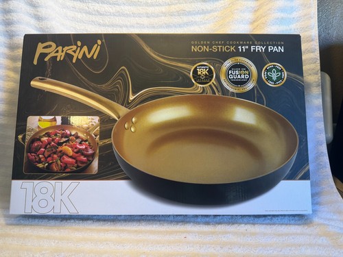 PARINI Fry Pan Golden Chef Collection 9.5" Non Stick 18K Gold Coating ...