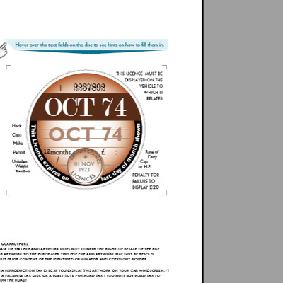 REPLICA CLASSIC TAX DISCS OCT 1974. , YOU WILL GET 2 BLANK DISC NOT 1 ...