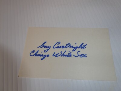 Vintage 1940s MLB Baseball Player Guy Curtright Signed 3x5 Index Card ...