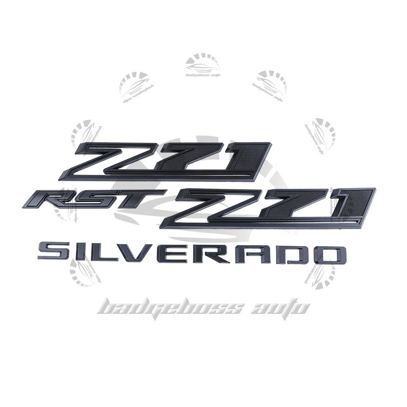 4x 2019-2024 Matte Black For Silverado RST Z71 Emblem Letter Nameplate ...