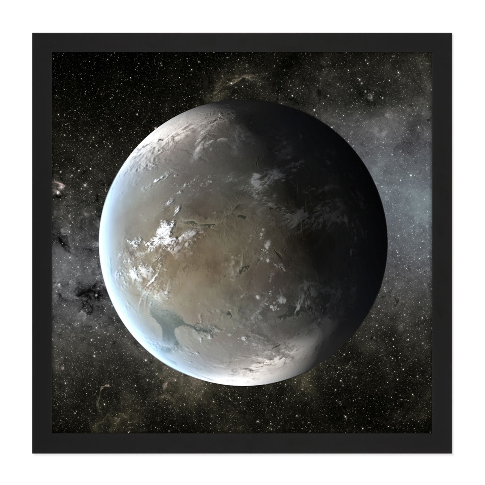 Space NASA Planet Kepler-62f Concept Illustration Square Framed Wall ...