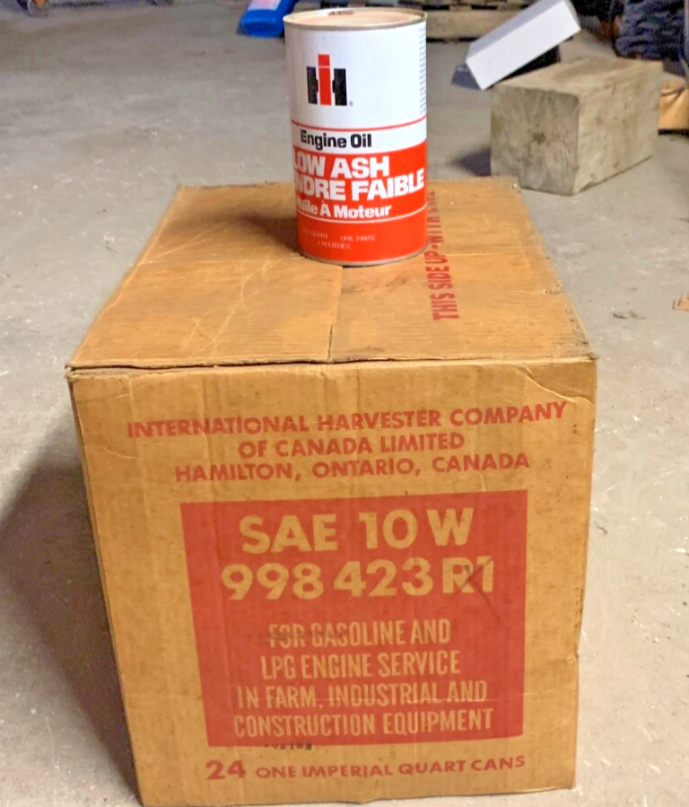 antique international harvester low ash engine oil (unopened case of 24 ...