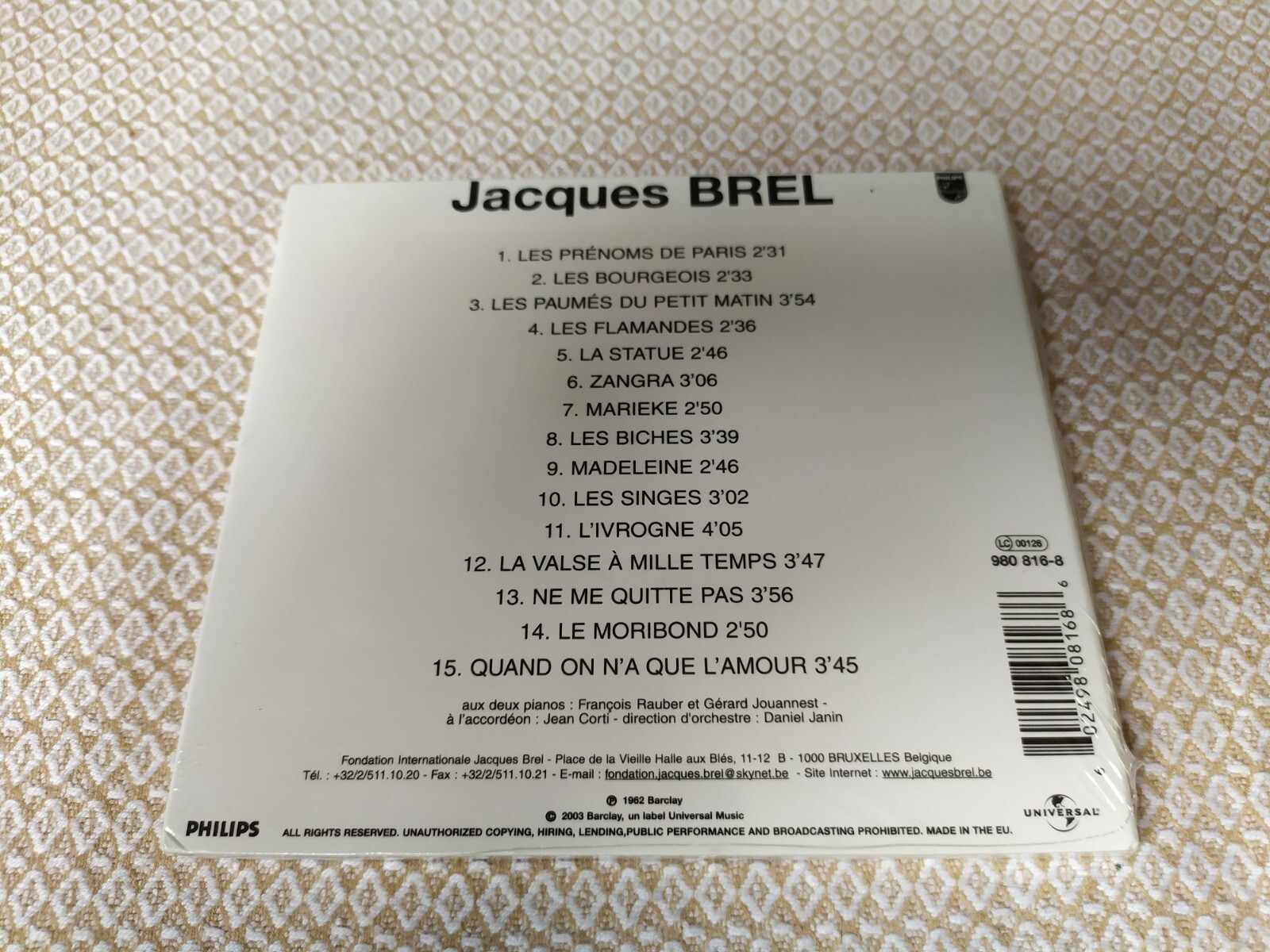Jacques Brel : Olympia 1961 - CD Philips NEW | eBay