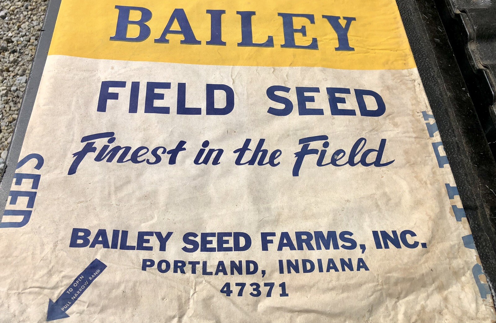 VINTAGE 1971 BAILEY FIELD SEED CORN SACK FARM ADVERTISING PORTLAND IN ...