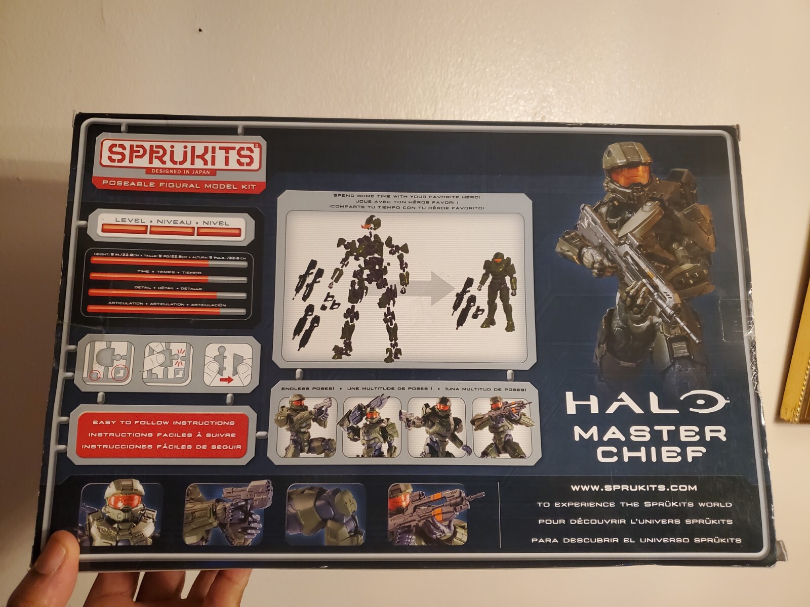 Rare- Sprukits Halo Master Chief Poseable Figure Model Kit Bandai Level ...