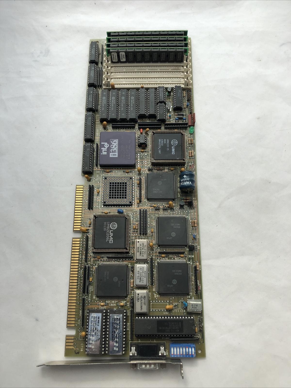 386 DX 25mhz SBC Single Board Computer Card w/ CPU & 4Mb 30-Pin Simm ...
