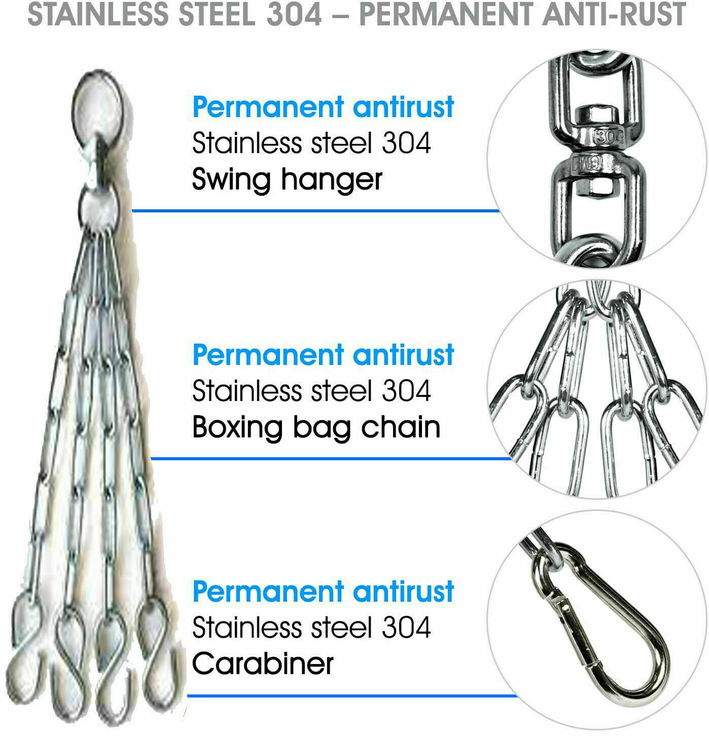 Chain With D Shackle Punch Bag Hanging Steel Chains MMA,Heavy Duty ...
