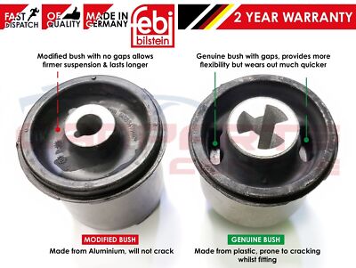 FOR AUDI A3 TT 1x REAR AXLE FEBI UPGRADED MODIFIED REAR MOUNT BUSH ...